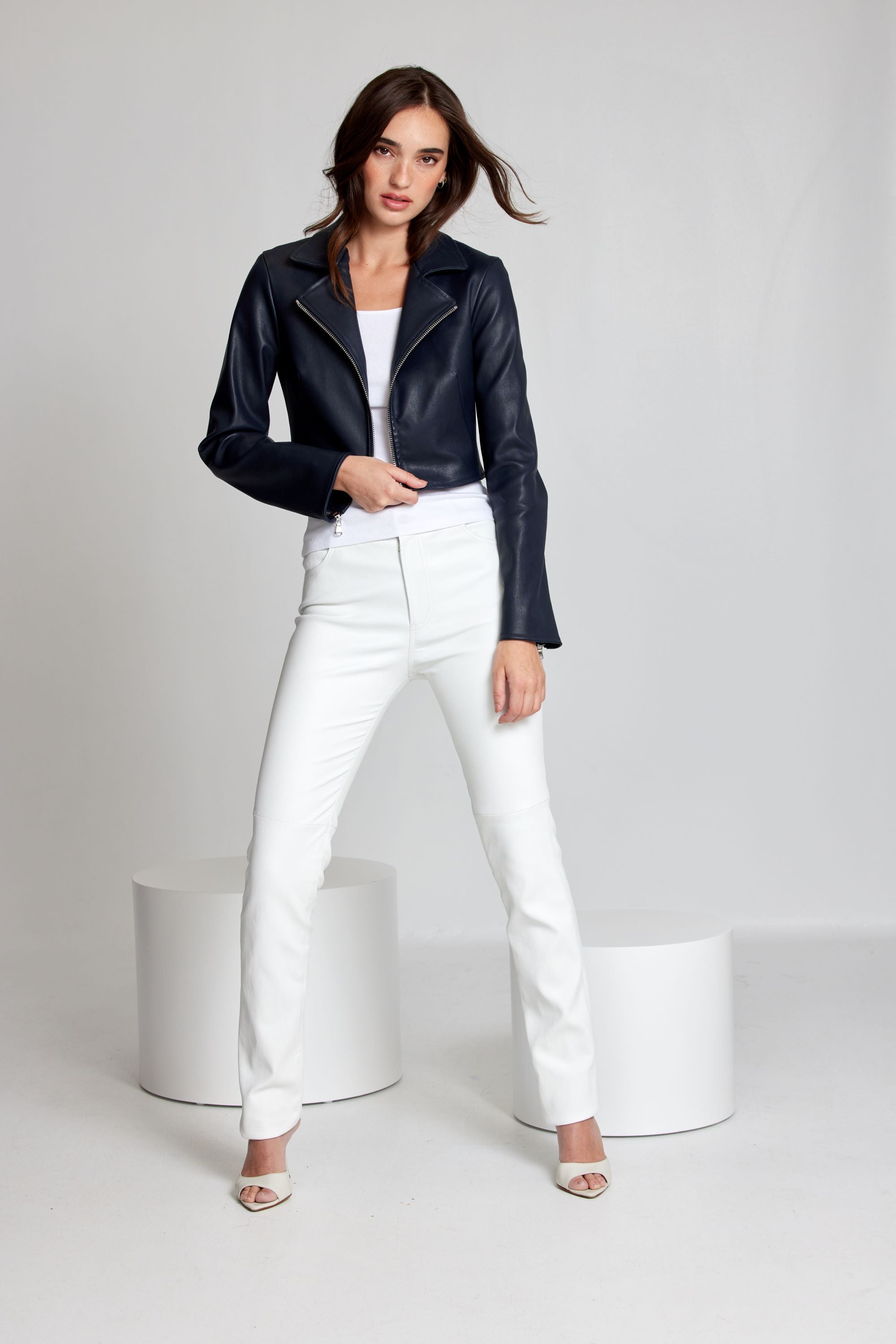 Long sleeve cropped moto – Susan Bender